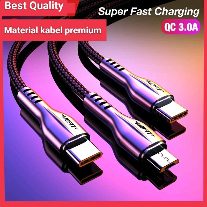 KABEL DATA KABEL CAS TYPE C / MICRO USB FAST CHARGING 3A PREMIUM ...