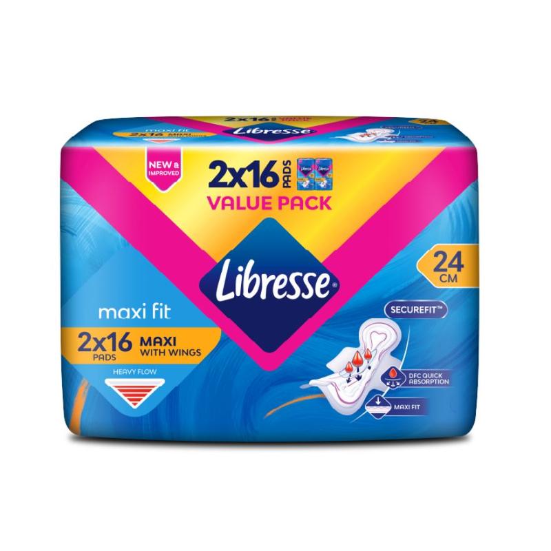 LIBRESSE Maxi Wings Disposable Sanitary Pad 24cm 2x16s - TikTok Shop ...