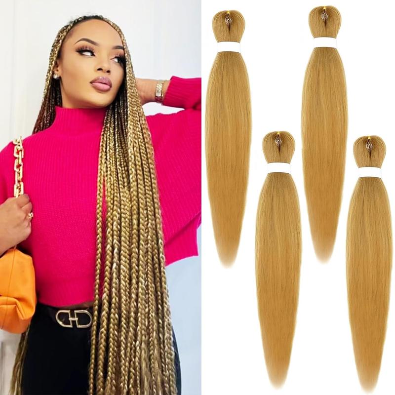 Honey Blonde Pre Stretched Braiding Hair 26 inches 4 Pack Prestretched ...