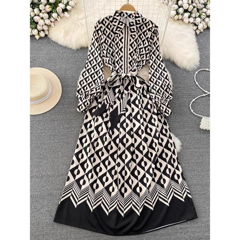 FADFAD 【Ready stock】Gaun kemeja lebar A-line dasi kupu-kupu pelangsing ...