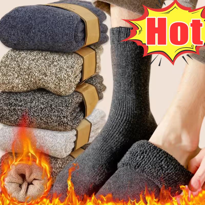 Autumn Winter Hoop Socks Solid Color Fashion Warm Thickened Comfortable ...