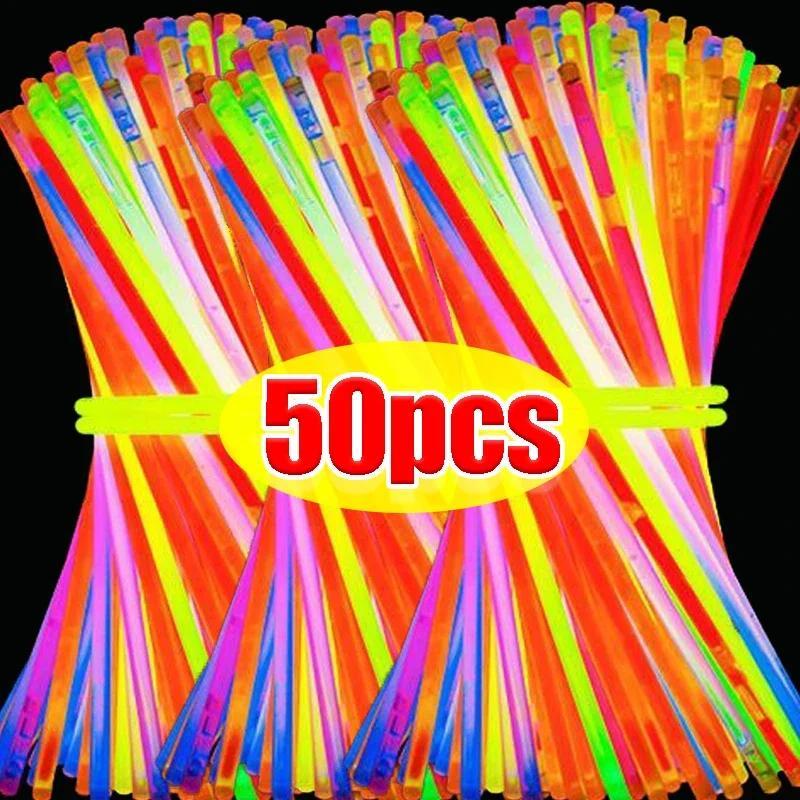 Batang Pendarfluor, 20 / 50Pcs, Berbilang Warna, Bercahaya dalam ...