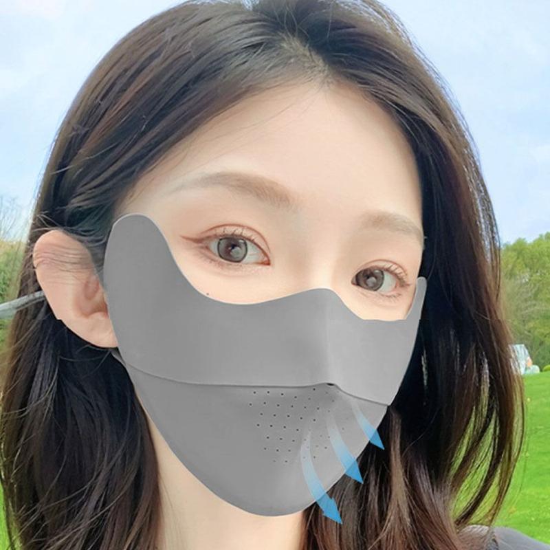Adjustable Sunscreen Face Scarf Ice Silk Mask Face Mask Soli - TikTok ...