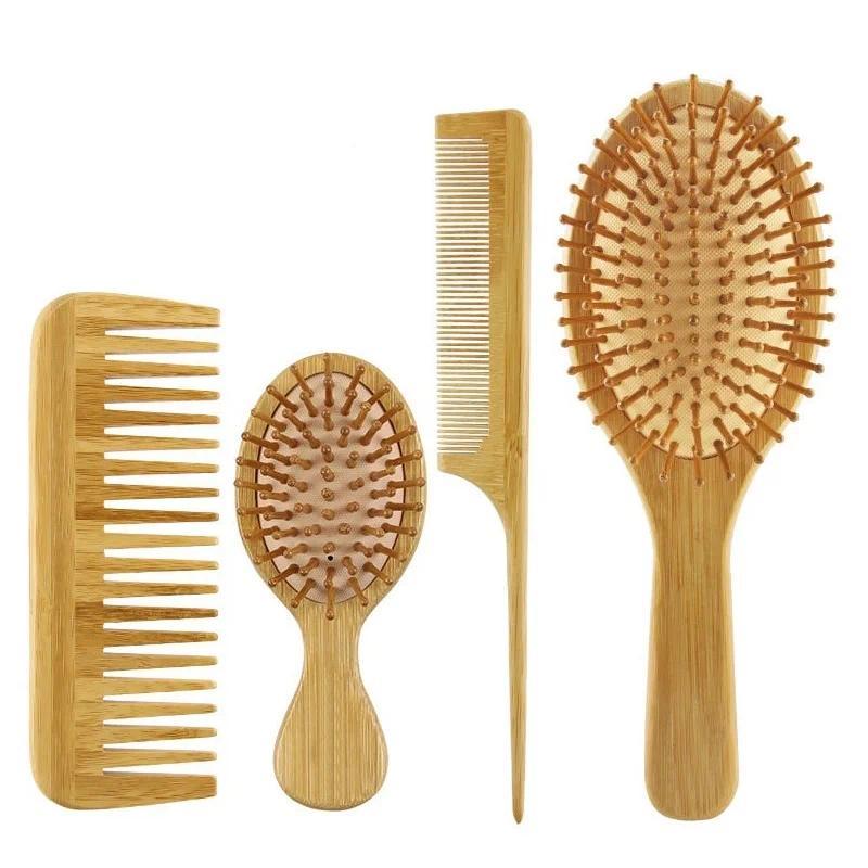 Set Sikat Rambut, Bahan Kayu Buluh Mesra Alam, Sikat Urut Kusyen ...