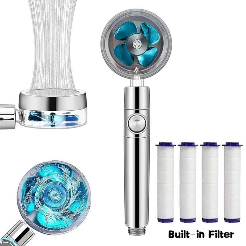 360 Degrees Rotation Turbo Fan Shower Head High Pressure Water - TikTok ...