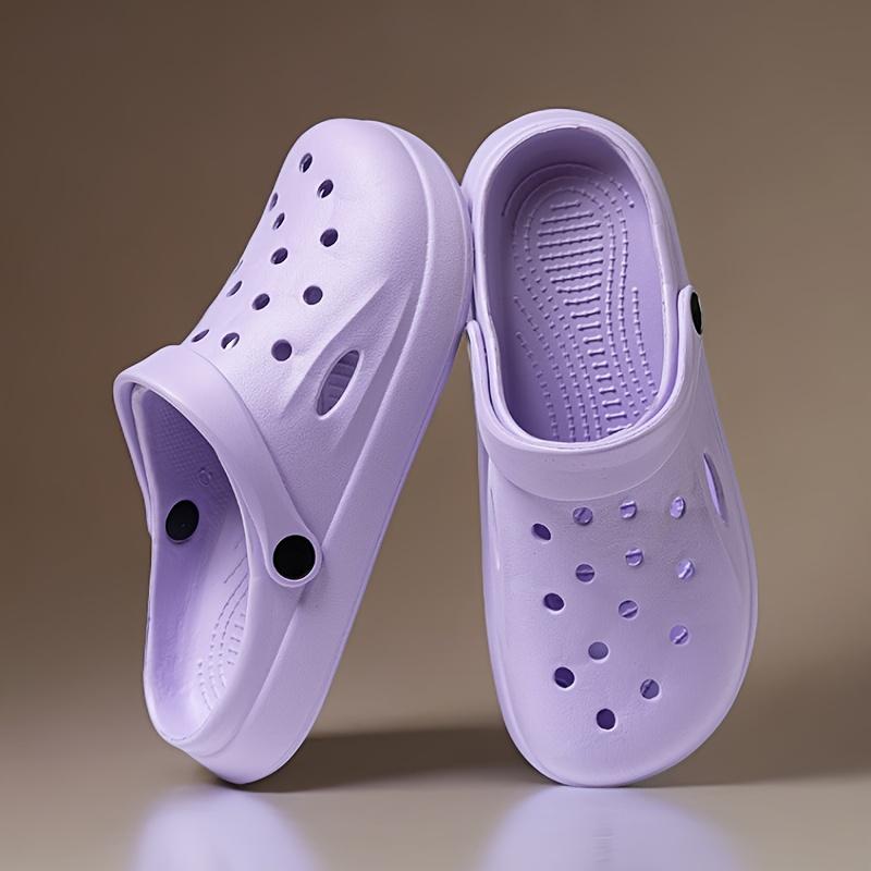 EVA Solid Color Clogs, Lightweight Flat Soft Sole Home Garde - TikTok Shop