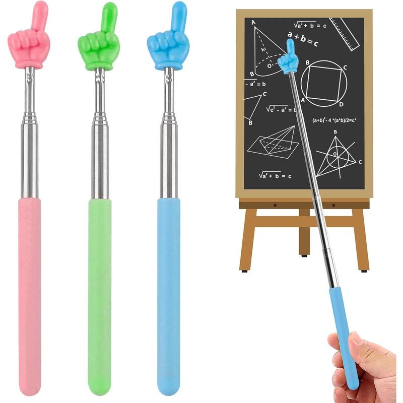 3 Pack Retractable Pointer Stick for Classroom, Extendable Pointing ...