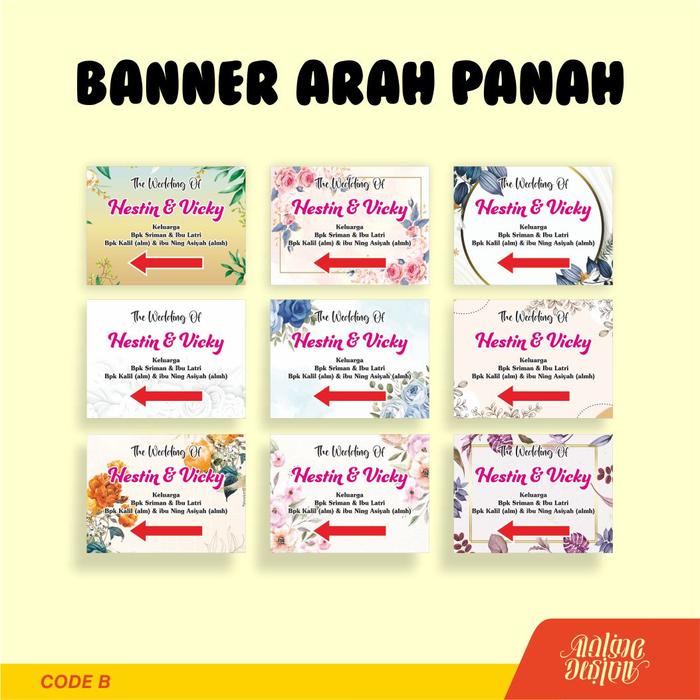 Jual banner petunjuk arah pernikahan hajatan khitanan - 001, KANAN ...