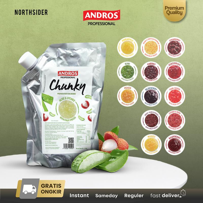 Andros Chunky fruit Jam Puree 1Kg - Potongan buah utk Minuman Cocktail ...