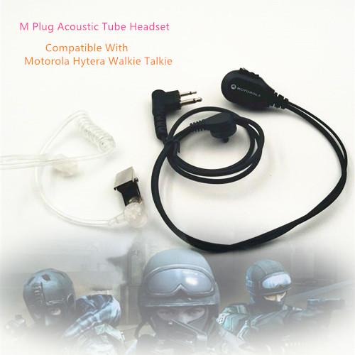 2 PIN M Plug Acoustic Tube Headset Earphone Compatible With Moto ...