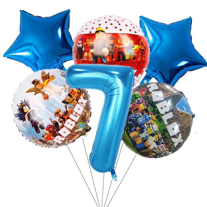 6in1 Roblox Balloons with Big Number Blue | 6pcs per pack| Roblox ...