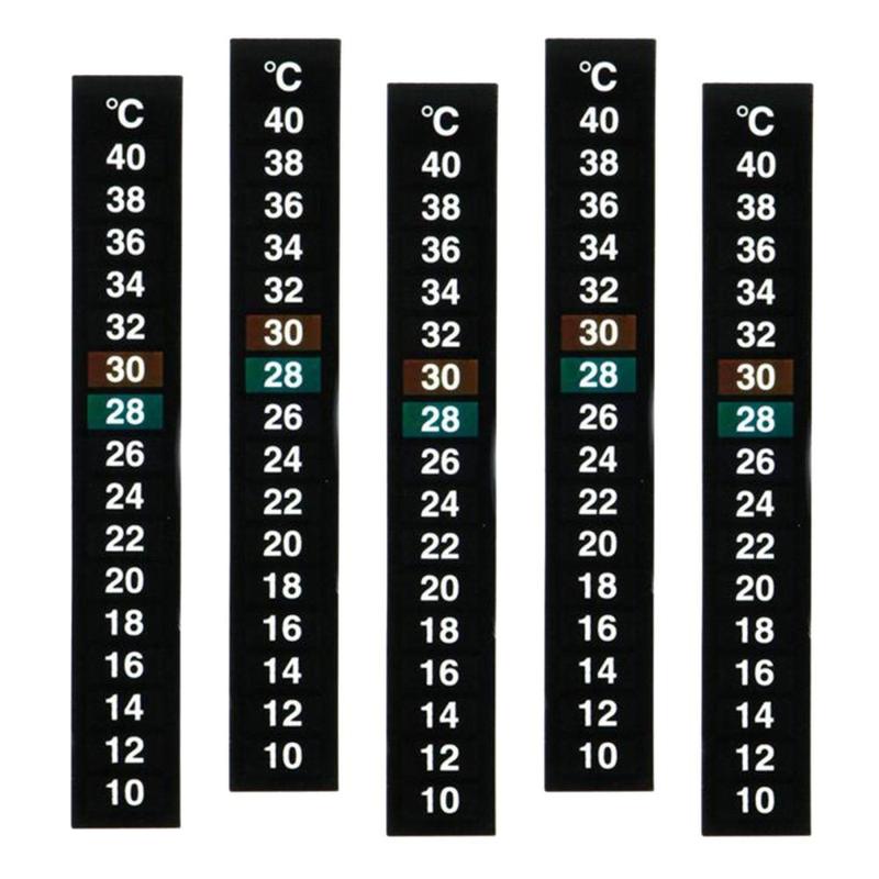 5x Traditional Stick-on Aquarium Thermometers Temperature Strip ...