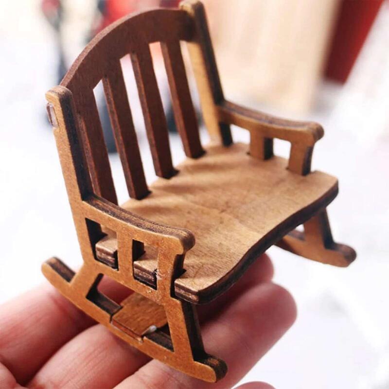 Christmas Doll House Chair Ornament Vintage Miniature Model Chairs ...