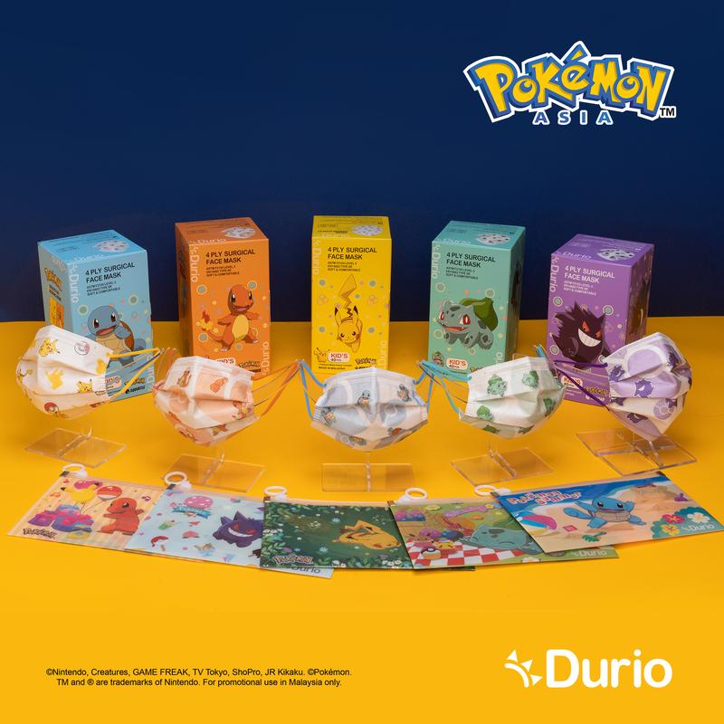 Durio 546K Pokémon Kid's 4 Ply Surgical Face Mask 40pcs - Pikachu ...