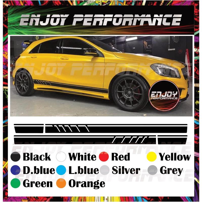 car sticker accessories (2pcs) AMG Stripe Lining Side Body Cars ...