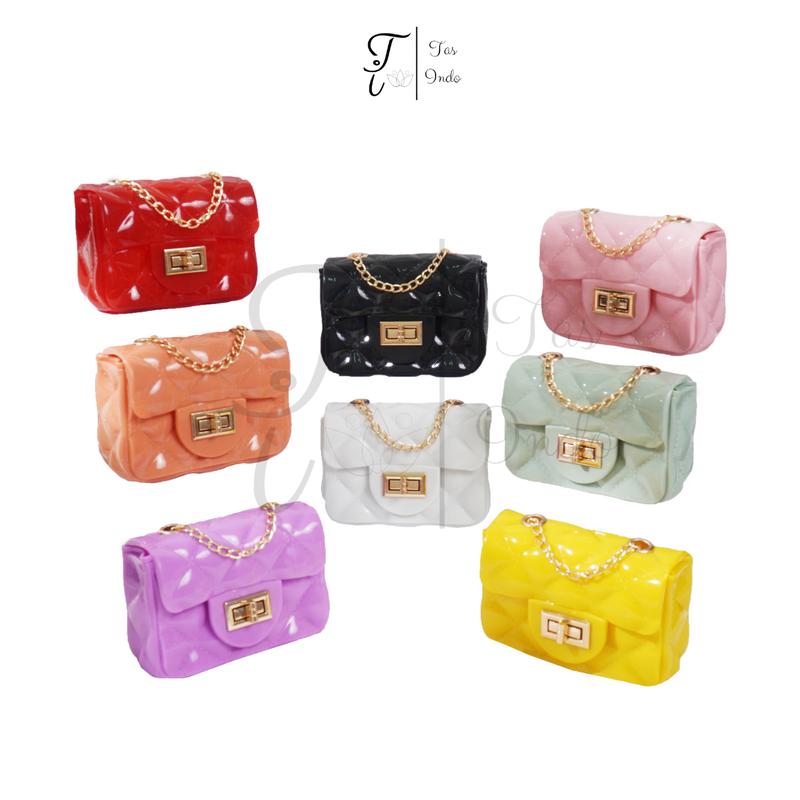 Tas Jelly Glossy Mini Kotak Selempang Wanita - Shop | Tokopedia