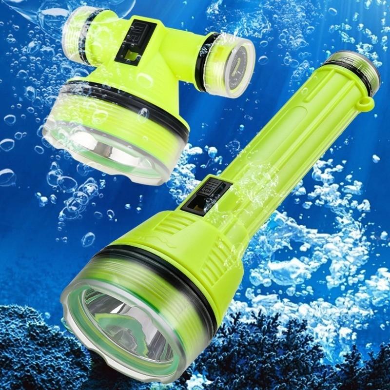 Portable Diving Flashlight LED Waterproof Strong Light Headlight ...