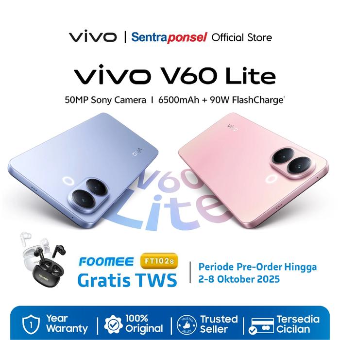 Promo Vivo V60 Lite 4G 8GB/256GB 50MP Sony Camera, 6500 mAh + 90W ...