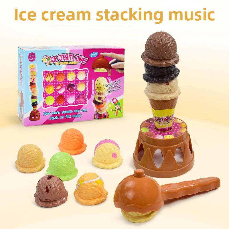 Ice Cream Stacking Challenge Game Toy, Squishy Balance Training ...
