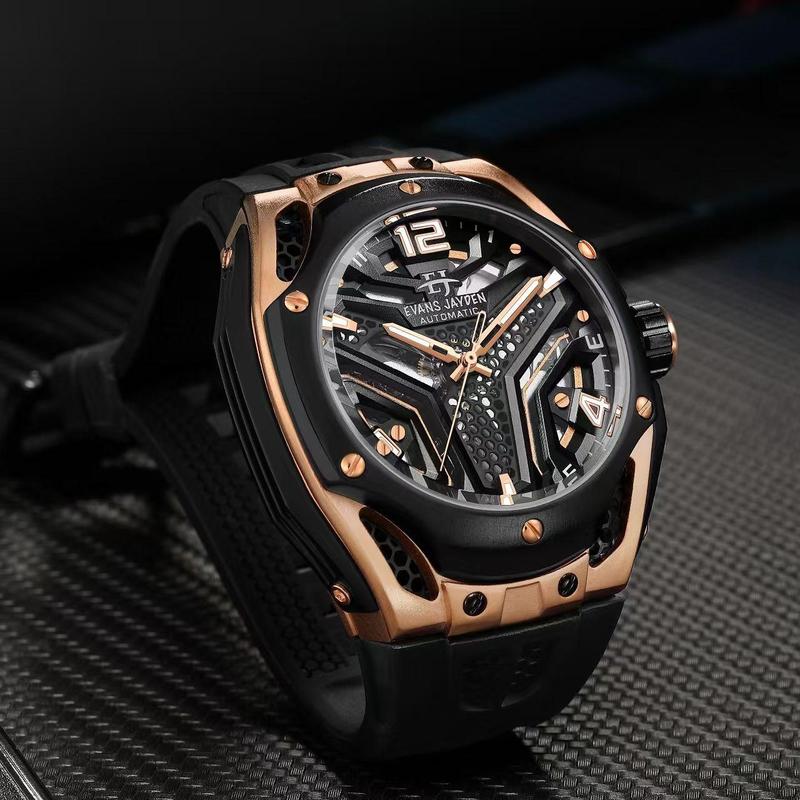 Buy 1 get 1 !!! Evans Jayden Jam Tangan Pria 9621 Rubber Automatic ...