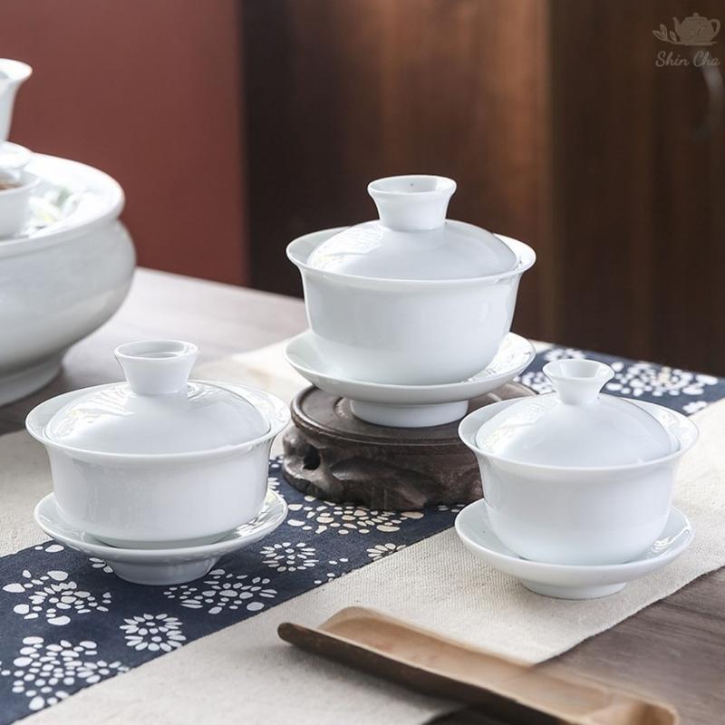 【Set Teh】Cawan Teh Bertutup Porselin Putih (Set Teh, Mangkuk Teh ...