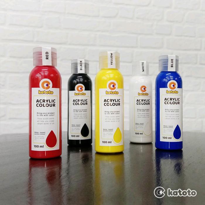 Jual ACRYLIC PAINT 100ML RED, YELLOW, BLUE, WHITE, BLACK - PRIMER ...