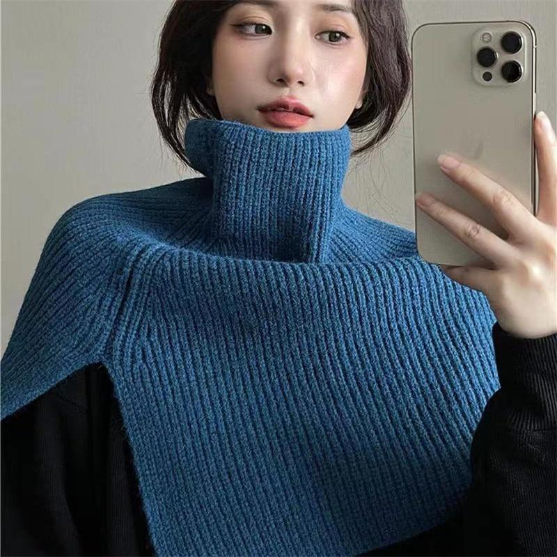 MK New Fashion Autumn Winter Knitted Fake Neck Scarf Woman Warm ...