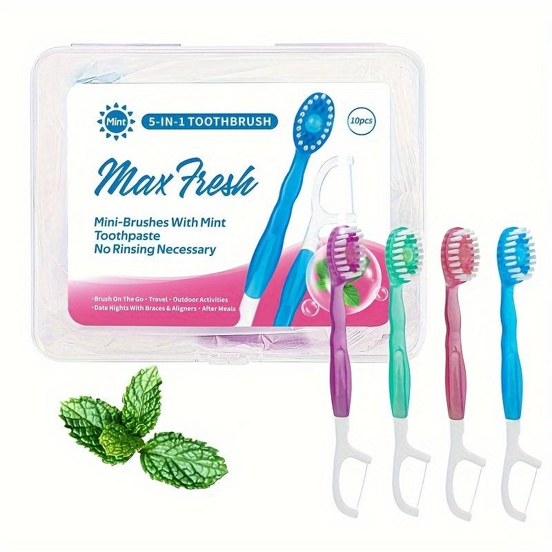 10pcs Mini Disposable Toothbrush Set with Pre-Applied Toothpaste ...