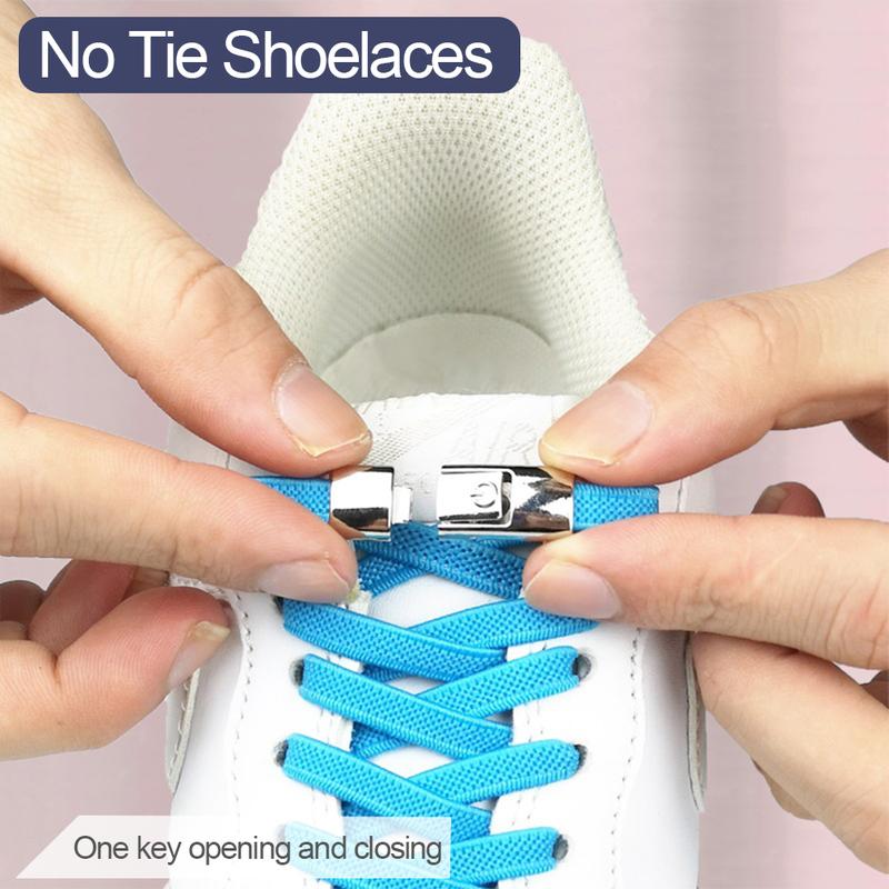 6MM/8MM No Tie Shoe laces Press Lock Shoelaces Without Ties Elastic ...