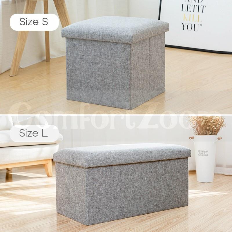 Foldable Fabric Storage Stool Storage Ottoman Bench Breathable - TikTok ...