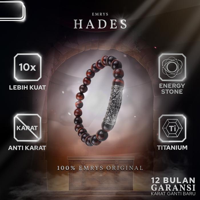 Promo Emrys HADES Bracelet Real Stone Gelang Batu Pria Wanita - Brown ...