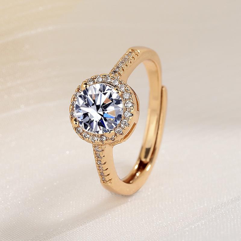 Classic Engagement Ring Full Diamond Round Bag Ring for Wome - TikTok ...