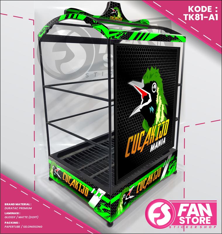 Stiker Decal SANGKAR KOTAK Motif Cucak Ijo - Decal Sangkar Burung Ebod ...