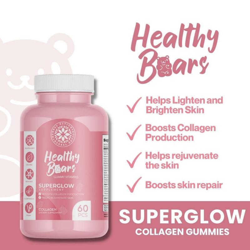 Herbal Nation Healthy Bears Collagen Glutathione Gummy Vitamins ...