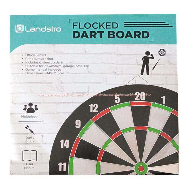 Landstro Flocked Dart Board Papan Mainan Panah 6 Dart land Stro - Shop ...