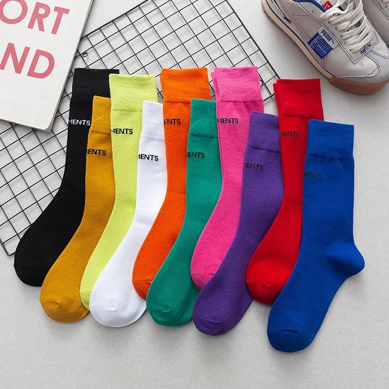 Rose Red Socks Women Harajuku Indie Pop Middle Tube Colors Sock ...