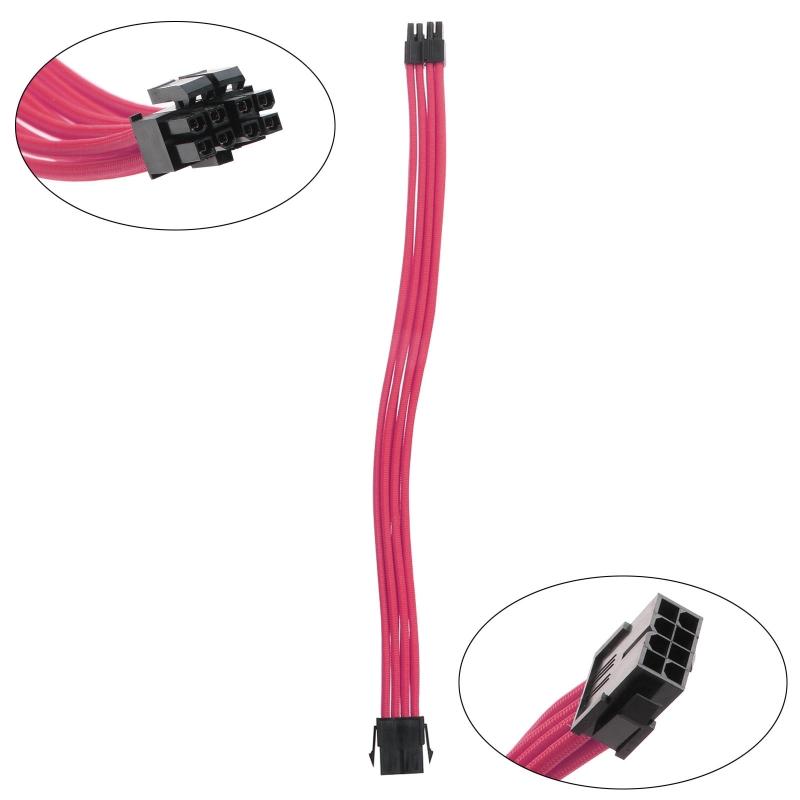Premium Nylon Sleeved PSU Cables ATX 24PIN Power Extension GPU / CPU ...