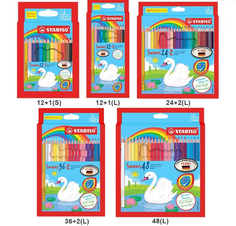 {Cute n stationery ] Stabilo Swans New color pencil 12S+1/12L+1/24L ...