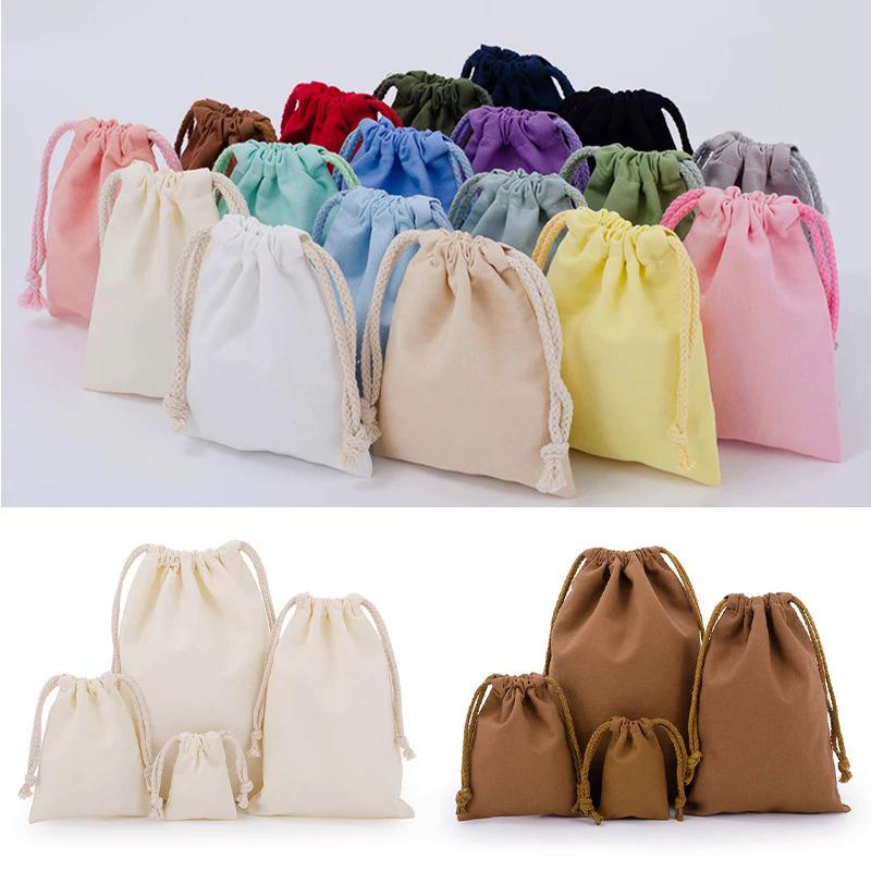 Beg Simpanan Serut, Bahan Kapas, Warna Putih, Beg Kanvas, Sesuai ...