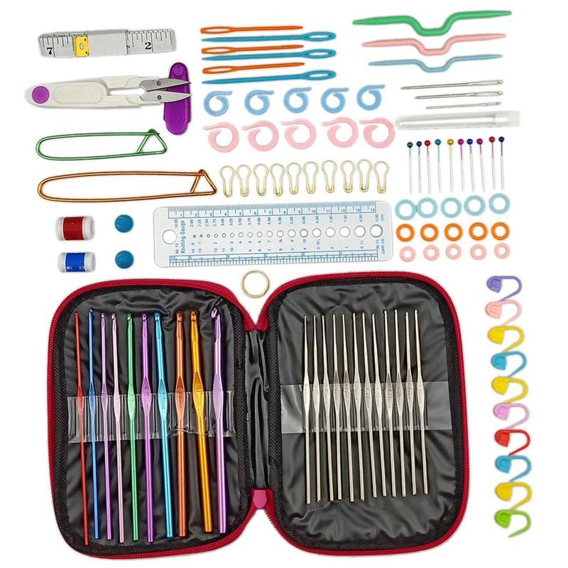 Crochet Hooks Set, with Scissors, Crafts Crochet Tool Kit Accessories ...