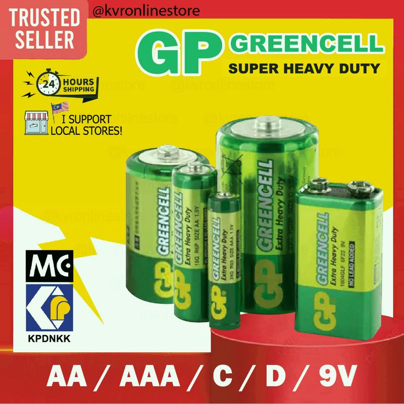 GP GREENCELL Extra Heavy Duty Batteries 1.5V Carbon Zinc Battery ...
