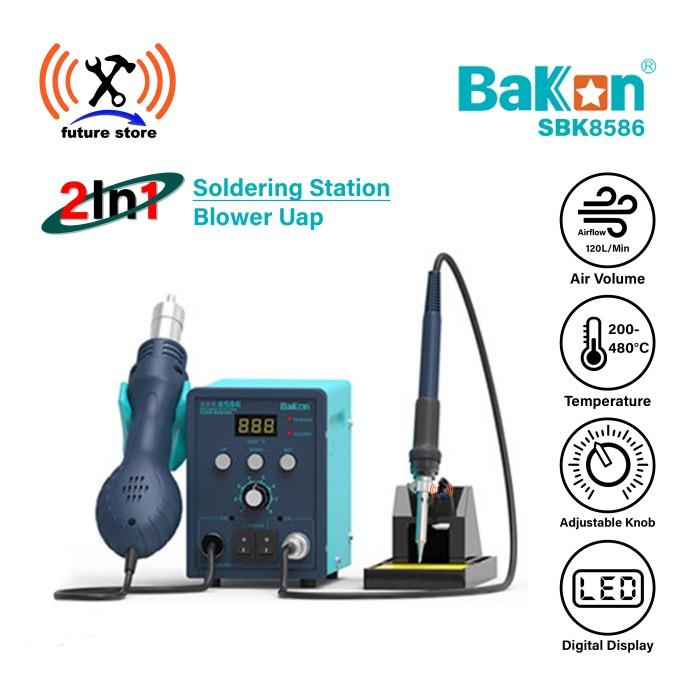 Promo BAKON SBK8586 Blower Uap - Solder Uap - Hot Air Gun 2 In 1 ...