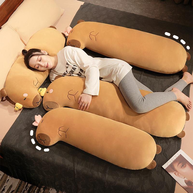 Cute Fluffy Sleepping Pillow Capybara Plush Doll Kawaii Long Capybara ...