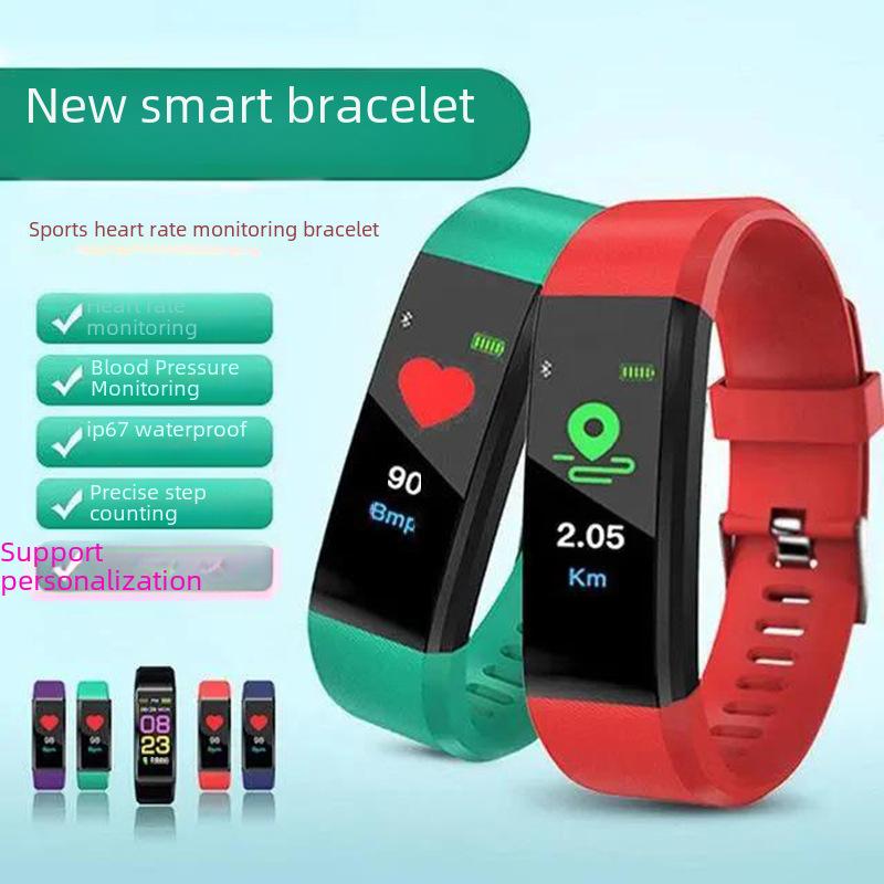 115plus Color Screen Smart Bracelet Blood Pressure Heart Rat - TikTok ...