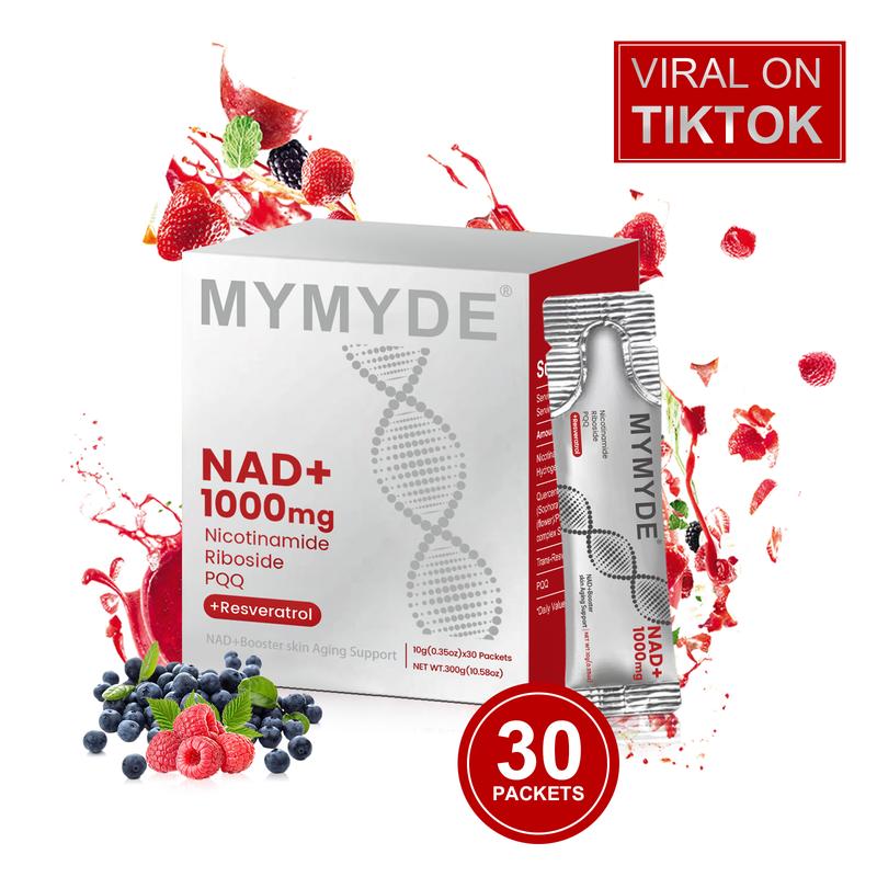 MYMYDE NR1000 - NAD+ Berry Flavor Drink Mix 30 Pack for Skin Aging ...