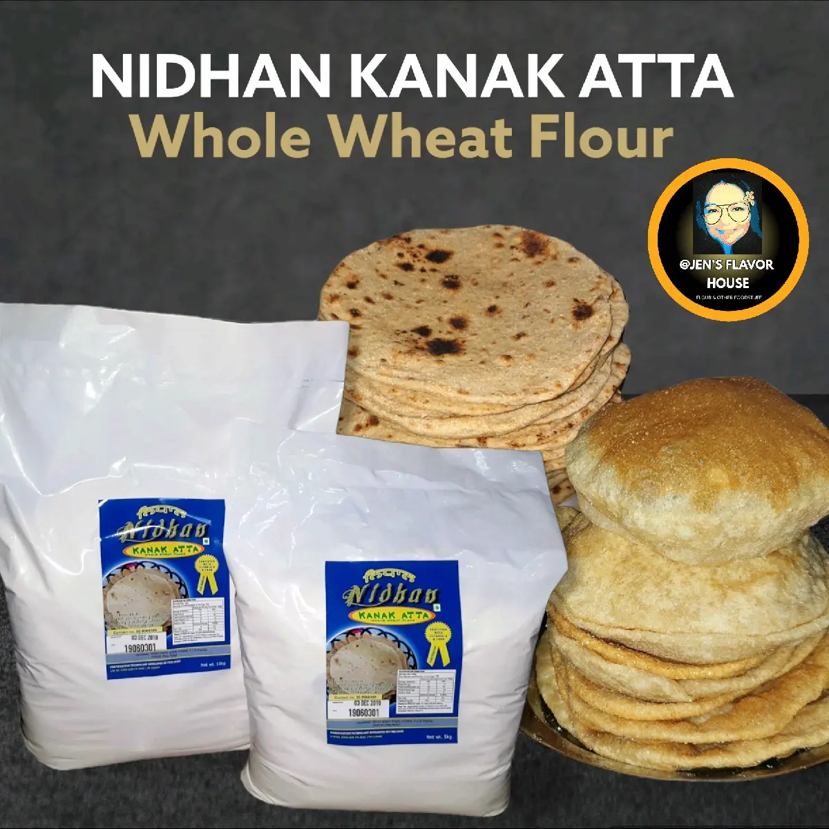 Whole wheat flour Nidhan Kanak atta Pure wheat chakki atta 1kg - TikTok ...