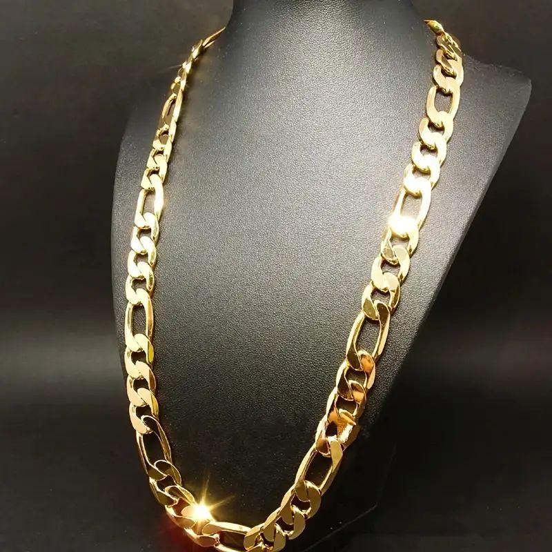 1pc 12mm Golden plated Heavy Figaro Chain For Men, Hip hop Classic ...