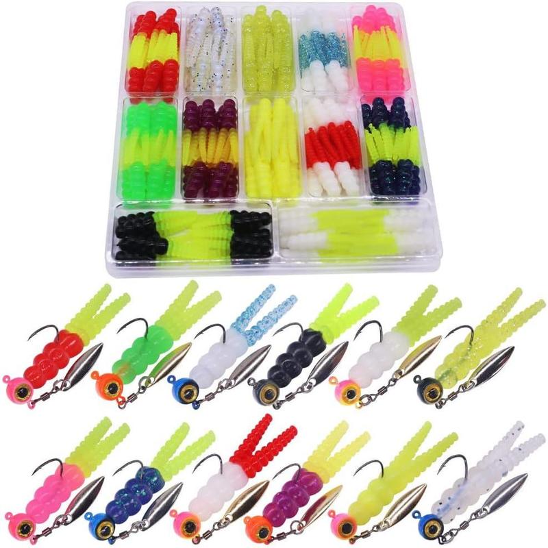 Crappie Jigs and Lures Kit -135 & 40 count Set with Plastics, Jig Heads ...