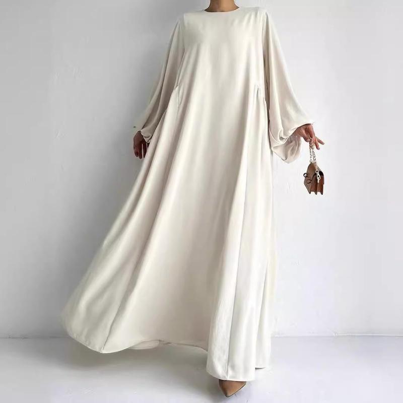 Large Pendulum Bubble Sleeves Long Dress Muslim Long Sleeve Abaya ...