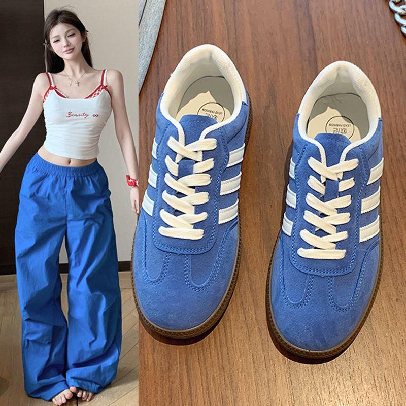 Retro Blue German Training Shoes for Women 2024 Autumn New Casual ...